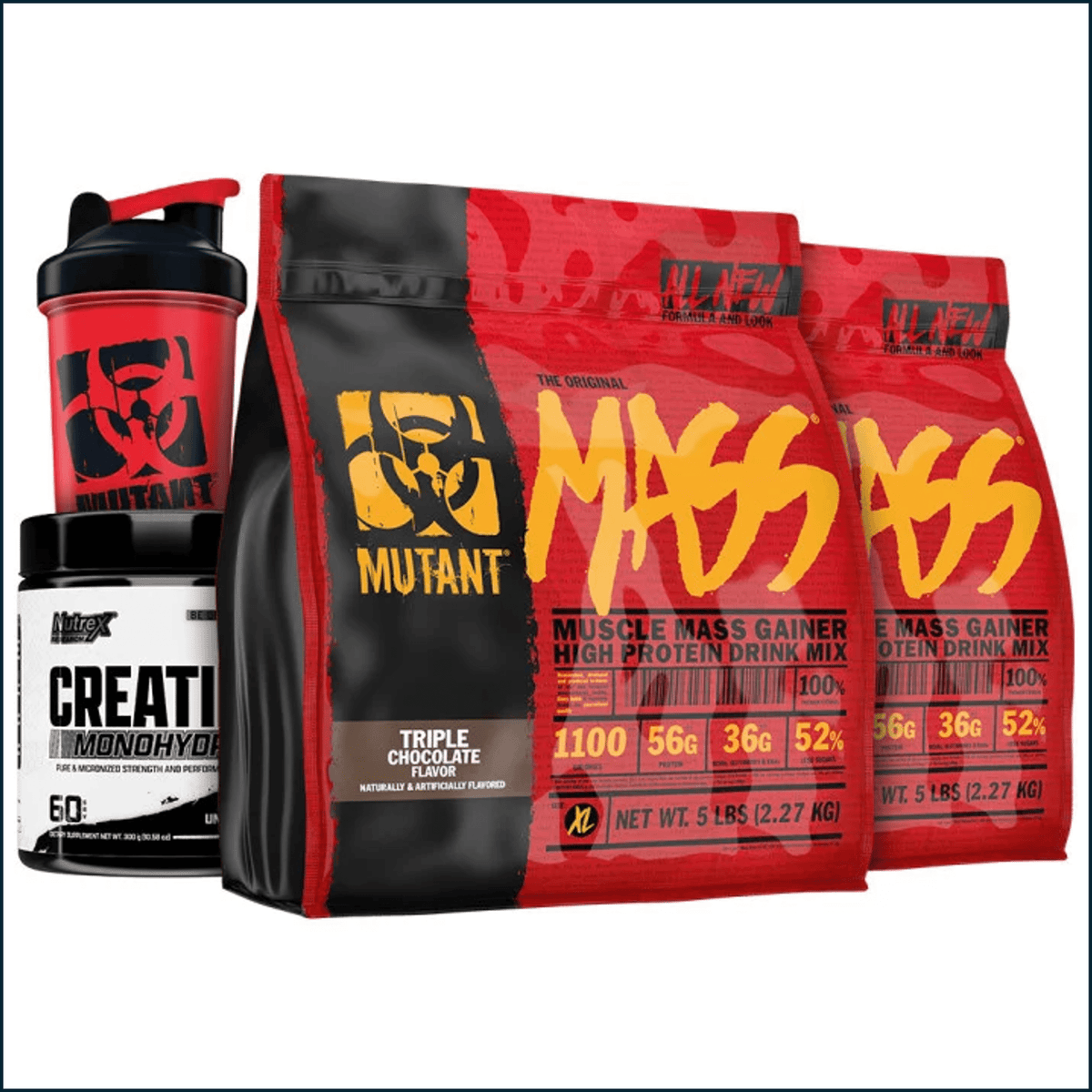 Unstoppable Mass Mutant Stack | 2× Mass, Creatine & Shaker Deal ...