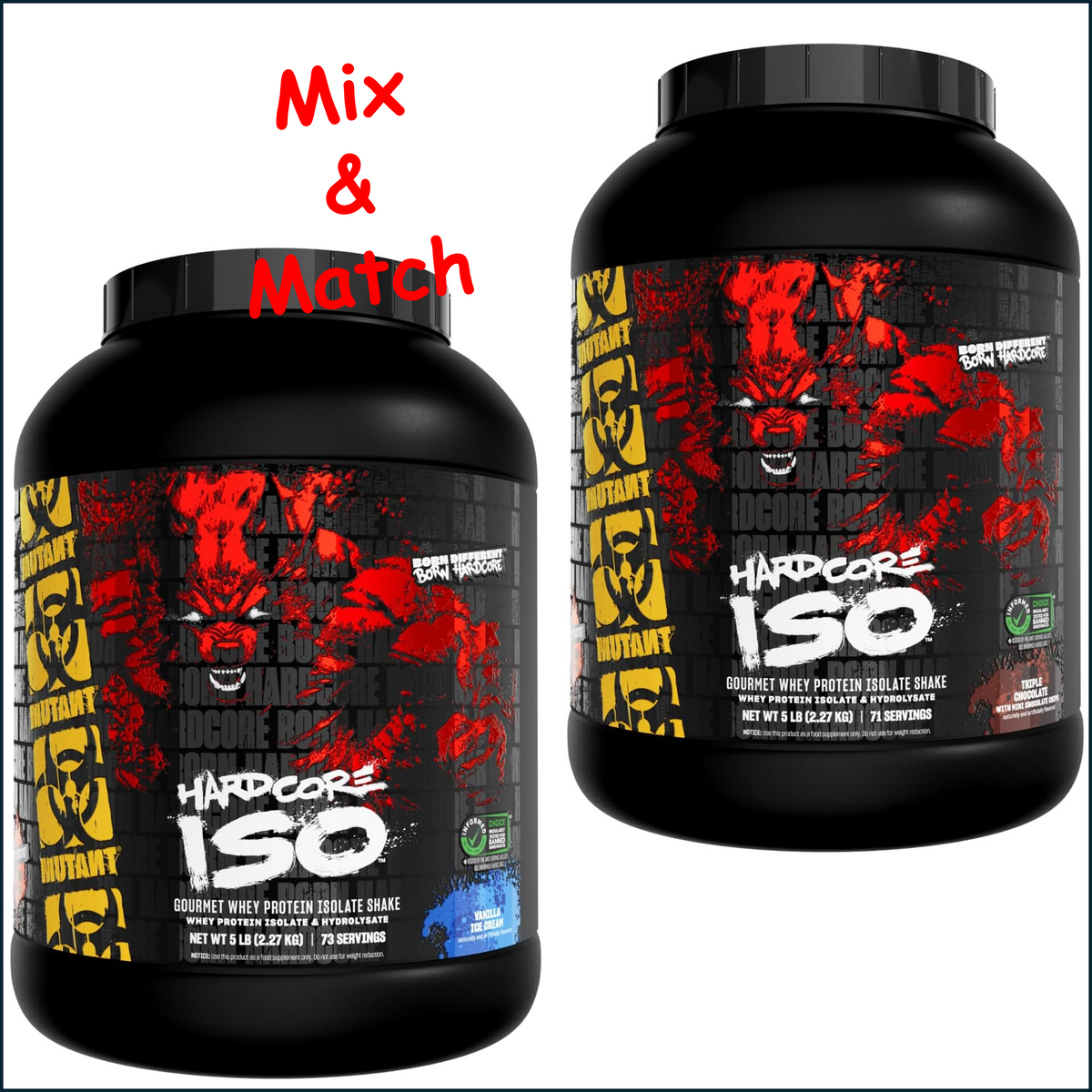 Mutant HardCore ISO Whey Protein 2x5lbs Mix and Match Protein Deal ...